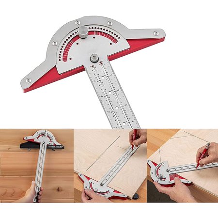 SICED 15 Inch Carpenter's Edge Ruler Stainless Steel Protractor ...