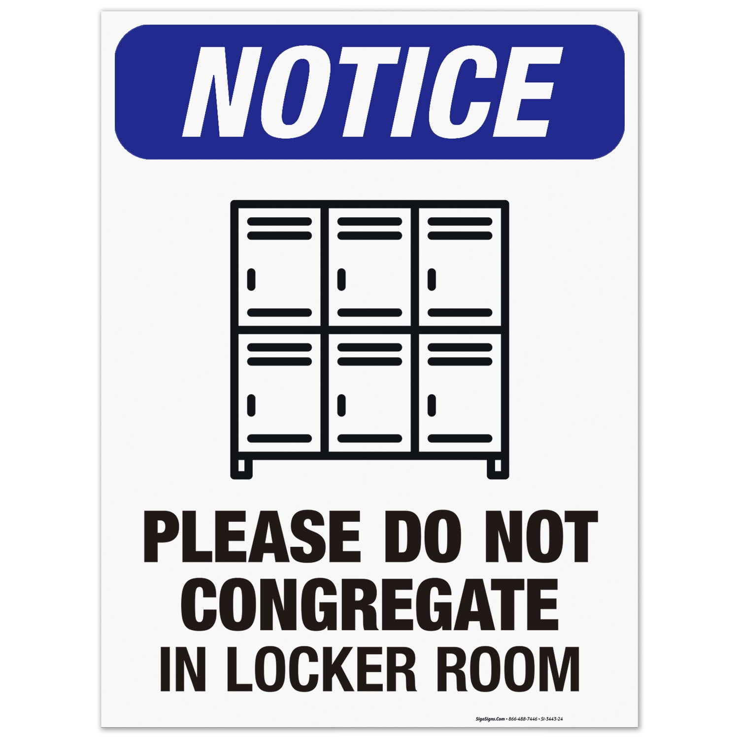 Social Distancing Sign, Please Do Not Congregate In Locker Room, 18x24 ...