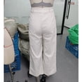 Aellinatey Womens Pants Wide Leg Solid Color Business Pants With ...