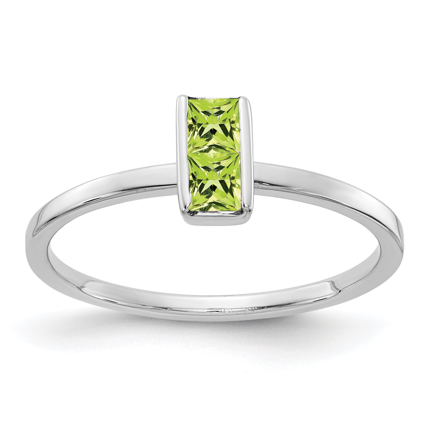 Primal Gold 14 Karat White Gold Peridot Ring - Walmart.com