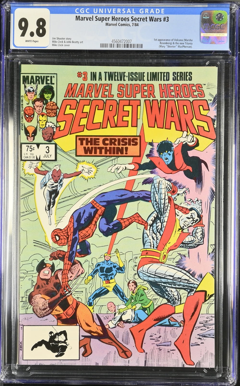 Marvel Super Heroes Secret Wars #3 - CGC 9.8 Comic Book - Walmart.com