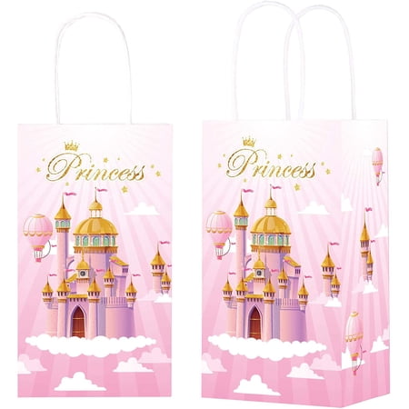 12 Pieces Princess Party Gift Treat Bag, Pink Princess Castle Candy ...