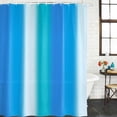 Blue Teal White Gradient Shower Curtain for Bathroom, Colorful Striped ...