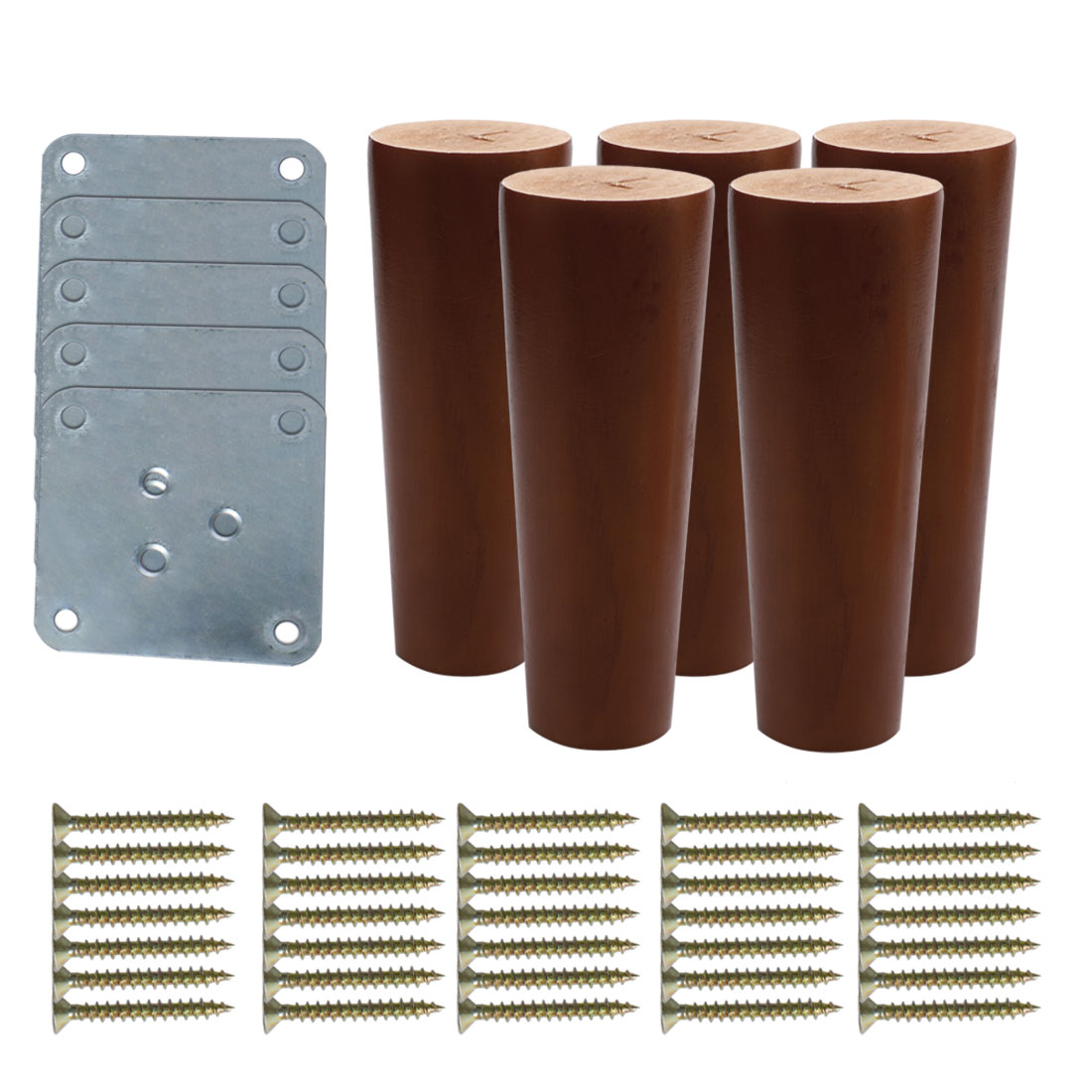 5" Wood Furniture Leg Chair Table Sofa Feet Round Leg Replacement Set ...