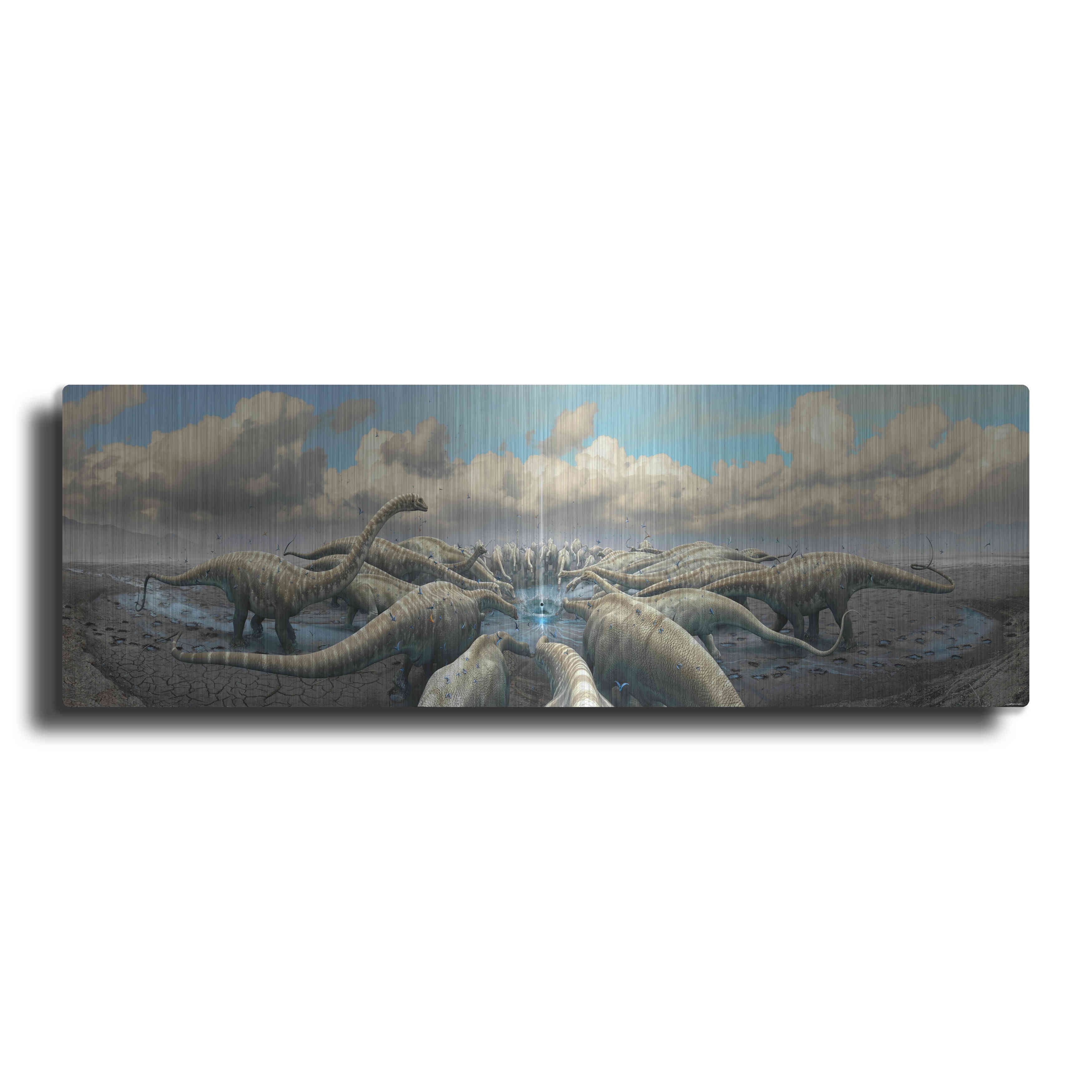 Luxe Metal Art 'Moment Before Extinction', Metal Wall Art, 36"x12 ...