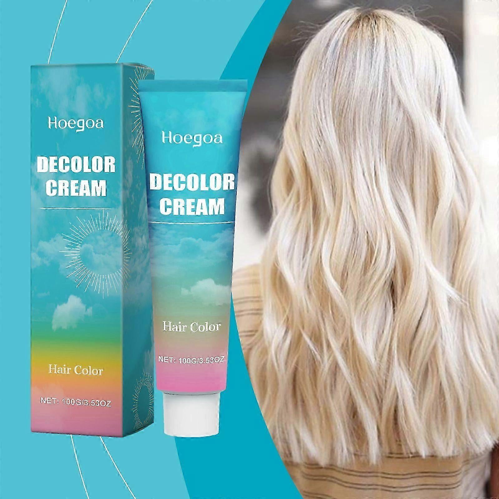 Hair Bleach Cream Natural Non-Irritating Professional Long Lasting Hair ...