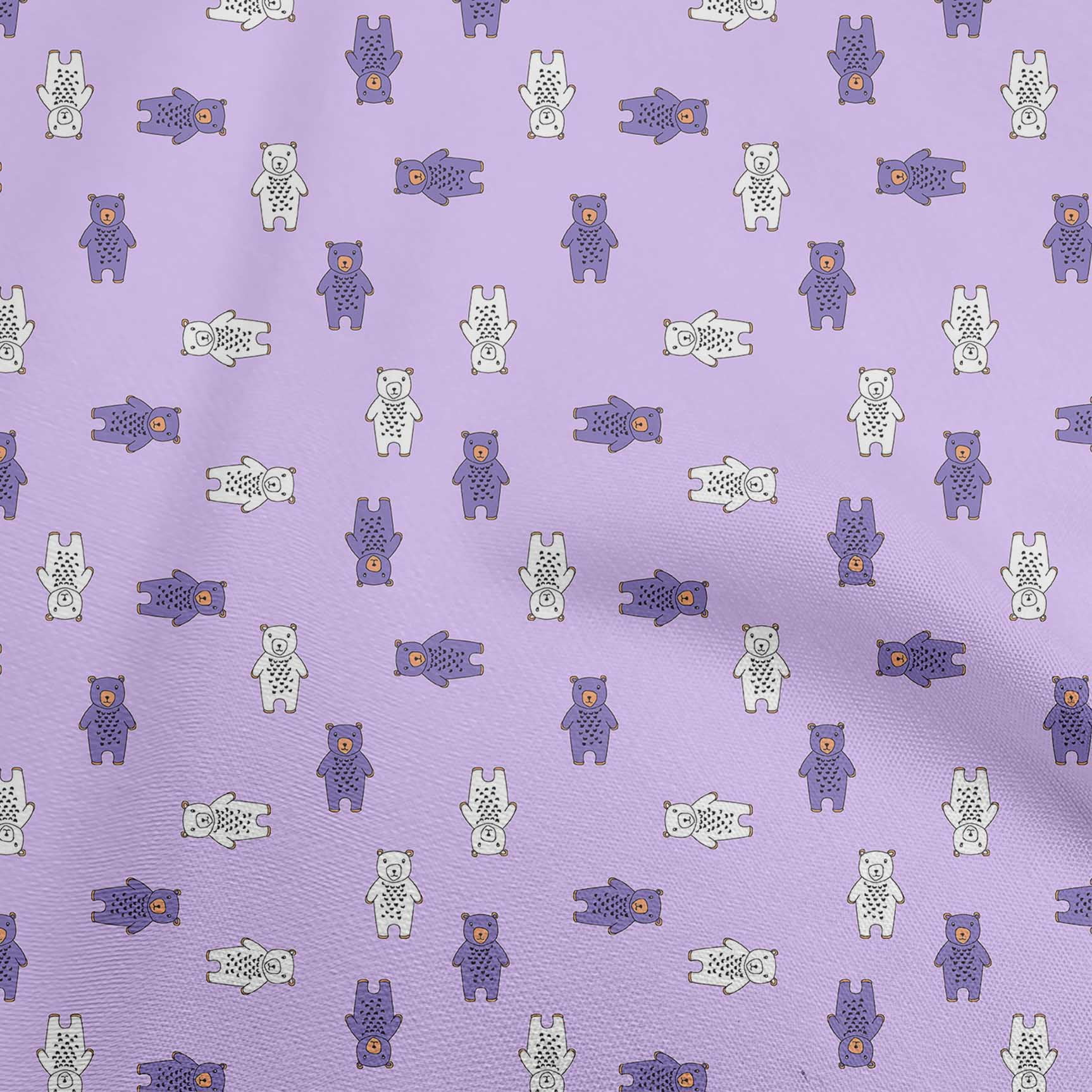 oneOone Cotton Poplin Light Purple Fabric Animal Fabric For Sewing ...