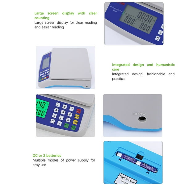 Household Wide Range Food Weighing Scale Fruit Fish Meat Scale Clear ...