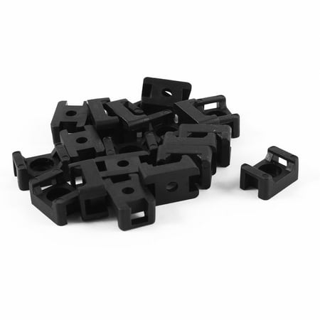 20 Pcs Black Plastic Wire Bundle Cable Tie Mount Saddle Cradle ...