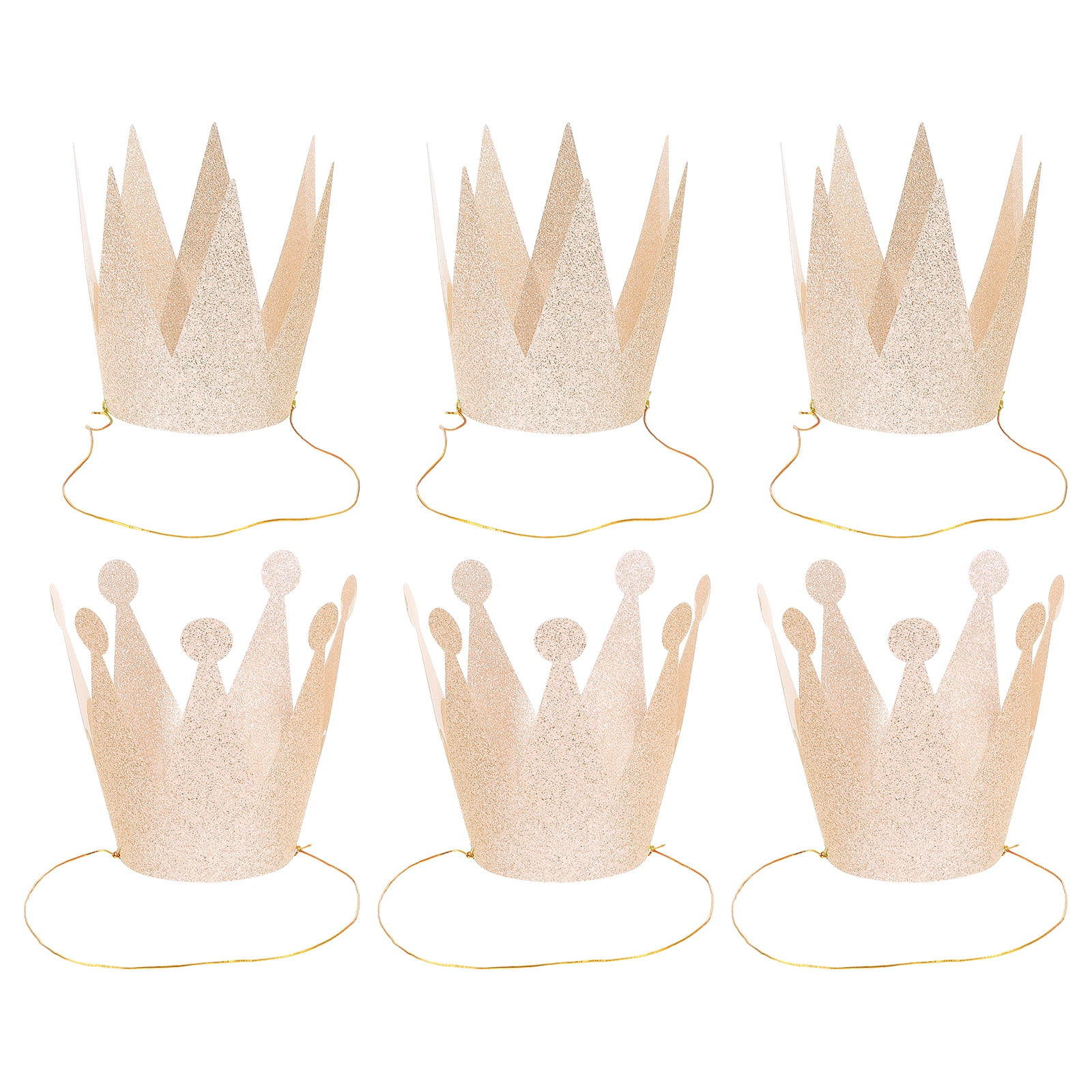 NUOLUX 6PCS Glitter Birthday Crown Hats Party Hats Prince Crowns for ...