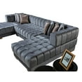 Lipa Gray Velvet Double Chaise "U" Shape Sectional Sofa - Walmart.com