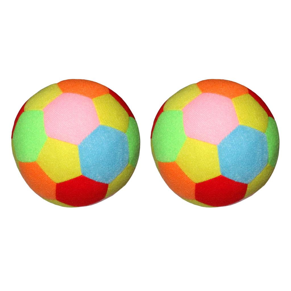 Paquete de 2 balones de fútbol rellenos de suave con sonajero suave ...