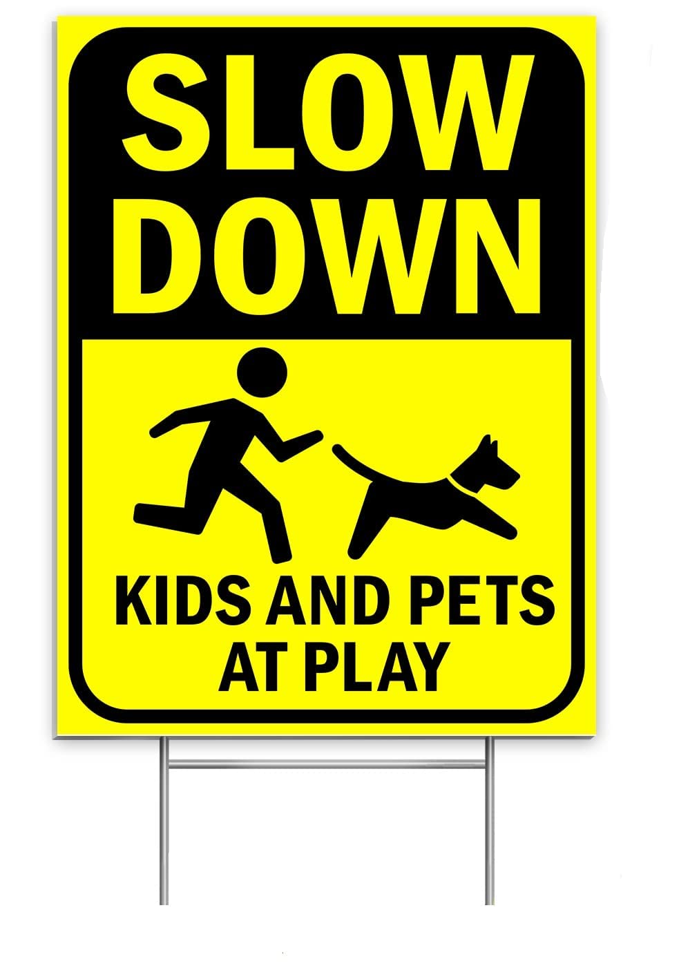 Slow 5 MPH Children And Animals At Play Sign - Walmart.com