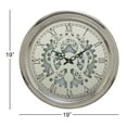 Decmode Traditional 19 Inch Round Iron Wall Clock With Exposed Gears ...