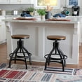 Free Shipping! Powell Adjustable Wood and Metal Swivel Bar Stools Set ...