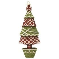 5.75" Merry & Bright Green Red and White Glitter Shatterproof Heart ...