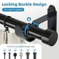 4 Pack Curtain Rod Bracket, Heavy Duty Holder Hook for Wall, Black ...