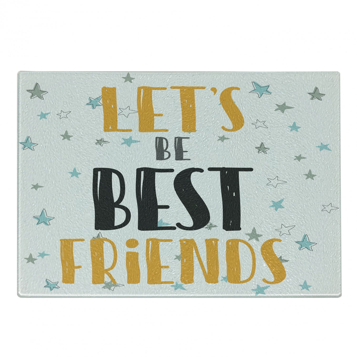 Best Friend Cutting Board, Long Bold Font with Pastel Cold Toned Stars ...