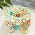 Bohemian Layer Bracelet Set - 4-Piece Bead String Elastic Bracelets for ...