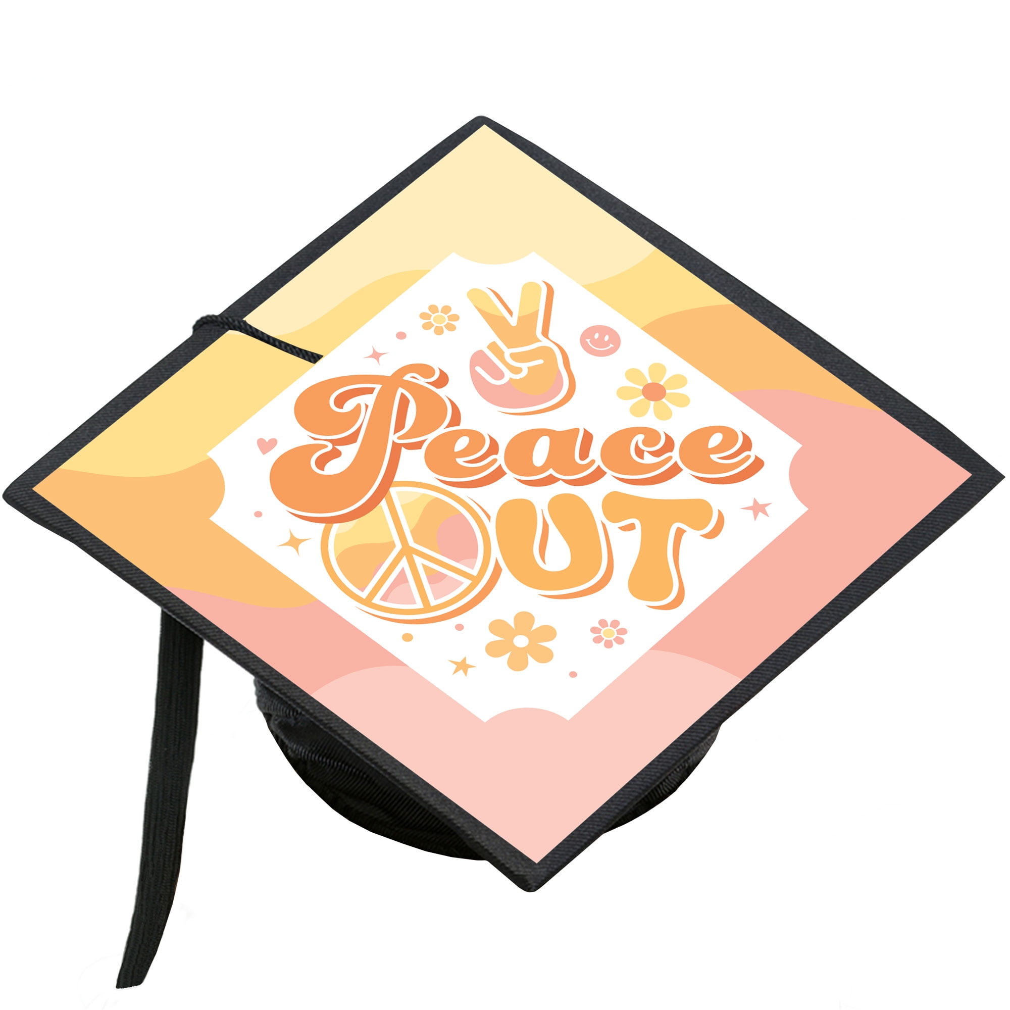 Big Dot of Happiness Peace Out - Groovy Hippie Graduation Cap ...