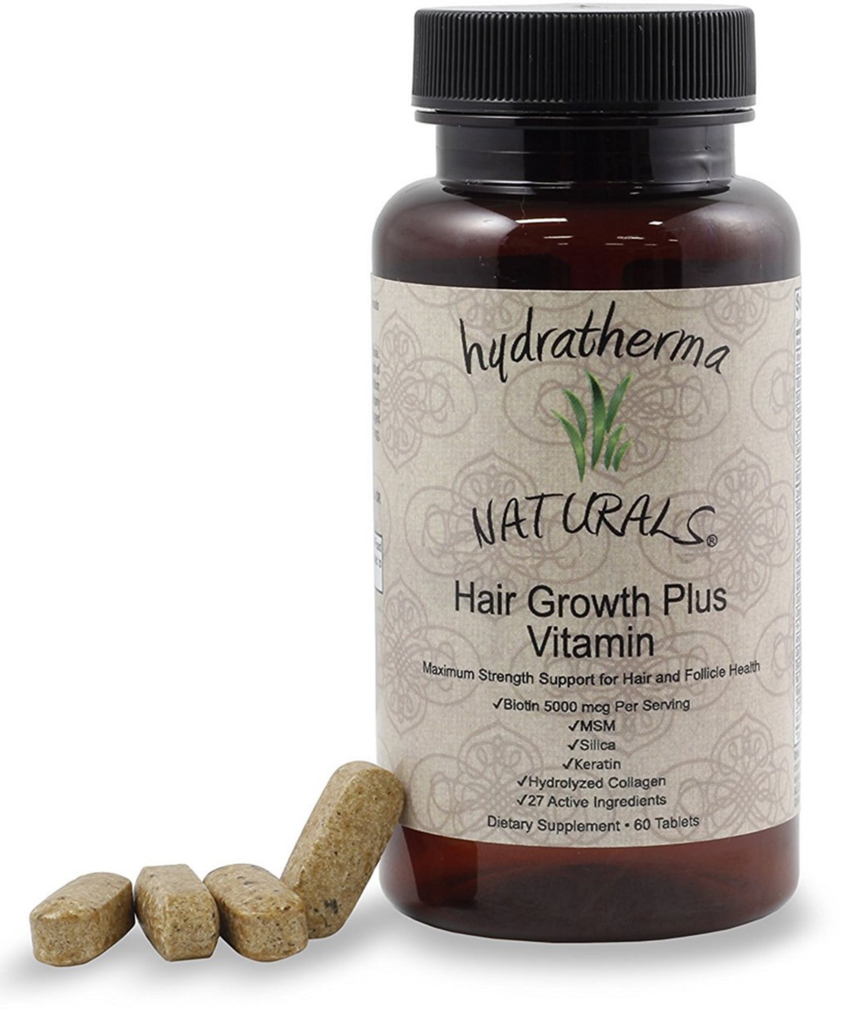 Hydratherma Naturals Hair Growth Plus Vitamin Tablets 60 Each - Walmart.com