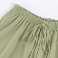 Dwellite Cotton Linen Shorts for Women Knee Length Bermuda Elastic ...
