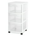 Sterilite 3 Drawer Storage Cart, Plastic Rolling Organizer with Wheels ...
