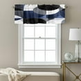 Abstract Round Valances for Windows, Visual Art Blue Black Square ...