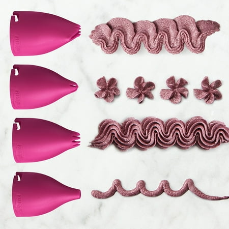 Silicone Bag & Plastic Tip 5-Piece Decorating Set-Fuchsia - Walmart.ca
