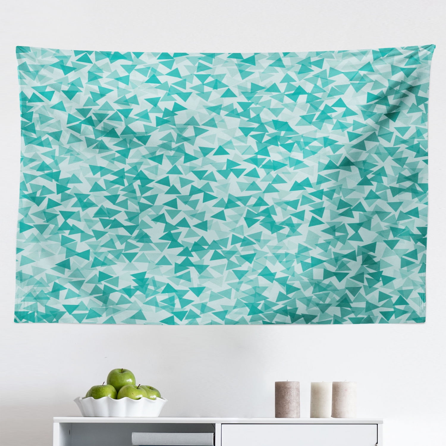 Turquoise Tapestry, Flowers Butterflies Leaves Pattern Springtime ...