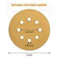 5 inch Sanding Discs 120 Grit Hook Loop 8-Hole Sandpaper Orbital Sander ...