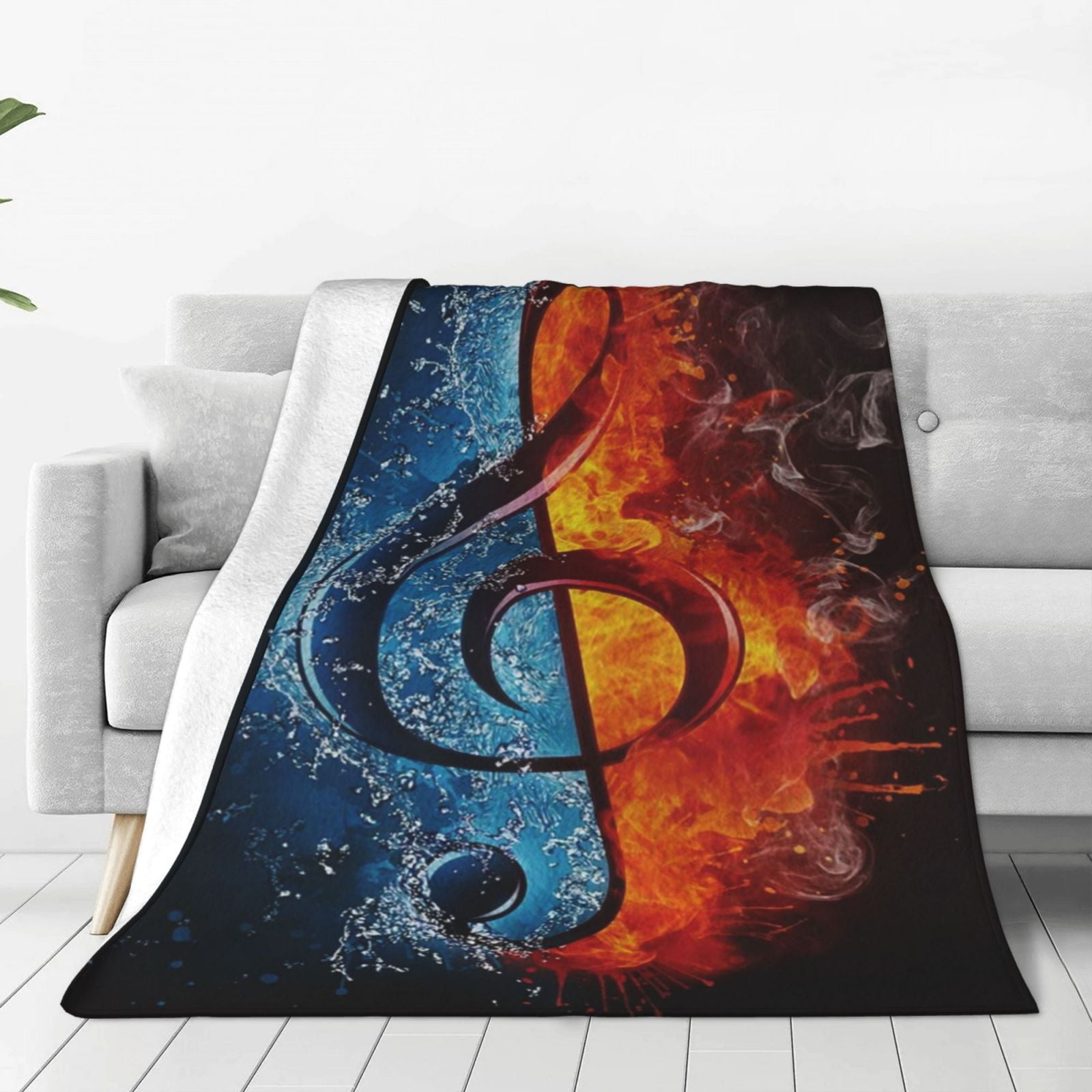 Colorful Music Note Blanket Print Throw Blanket Soft Comfortable for ...