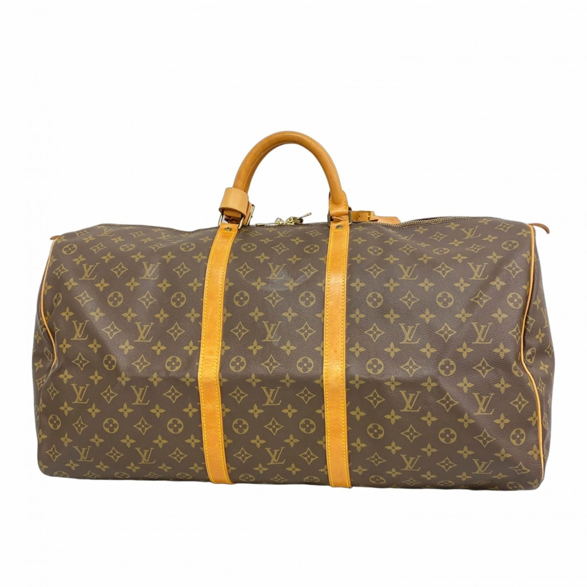 Pre-Owned Louis Vuitton Boston Bag Monogram Keepall 60 M41422 Brown Men ...