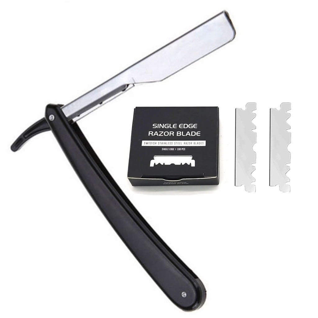 GENEMA Professional Barber Sharp Straight Edge Razor with 100pcs ...
