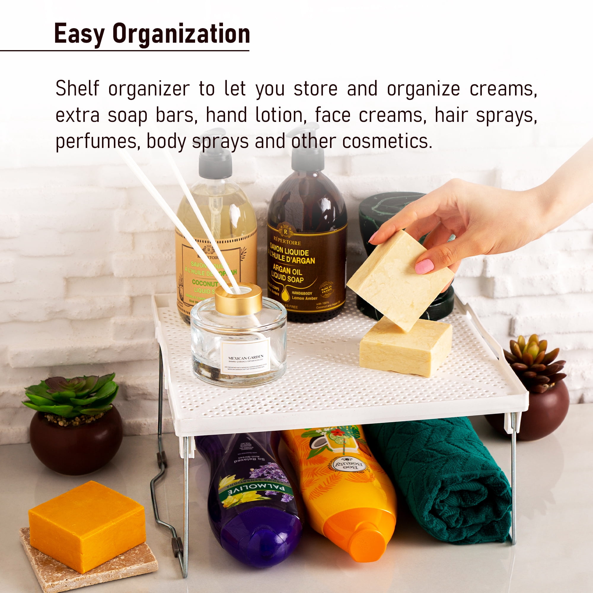 Buy EDNA HOME Cabinet Shelf Organizer, Stacking Cabinet Rack, 11 x 11 ...