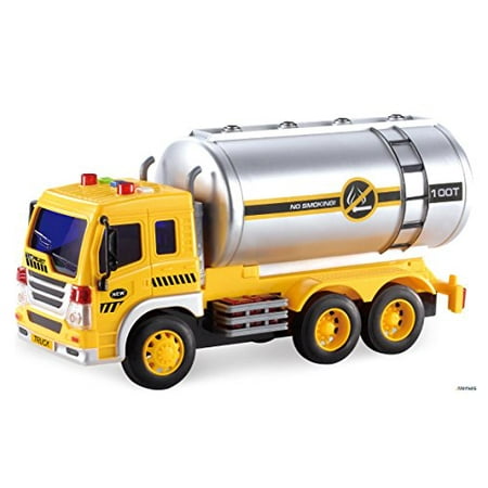 Memtes Friction Powered Oil Tanker Truck Toy with Lights and Sounds for ...
