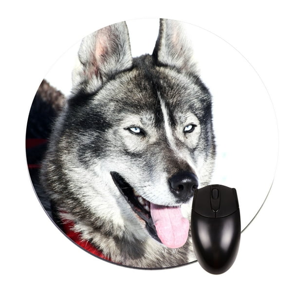 Mouse Mat Pad Mousepad Cute Desk Round Circle Mousemat Husky Dog Animal ...