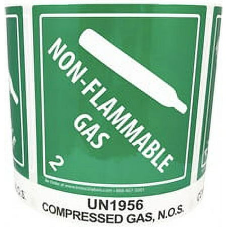 Laminated UN1956 Compressed Gas Hazard Class 2 Pre-Printed Labels 4 x 4 ...