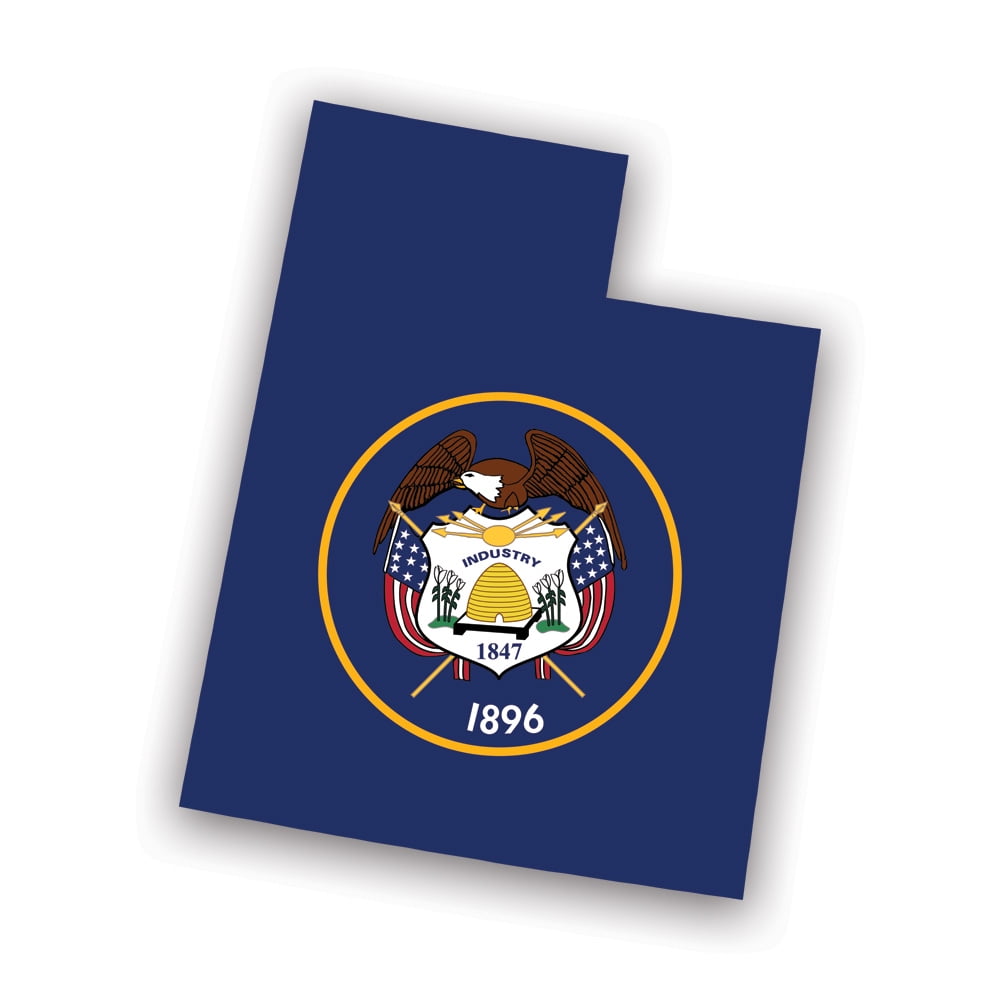 Utah State Shaped Flag Sticker Decal - Self Adhesive Vinyl ...