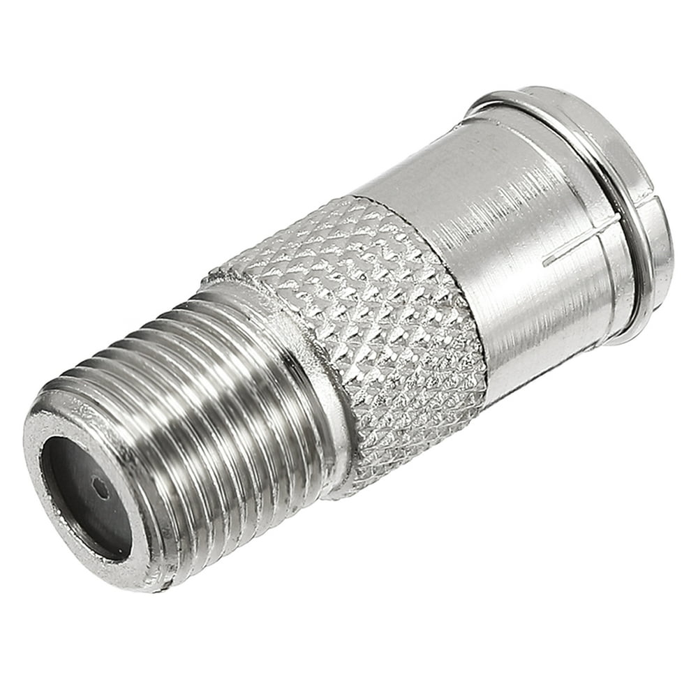 Silver Tone BSP F Female to F Male Quick Jack RF Coaxial Adapter ...