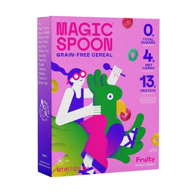 Magic Spoon Fruity Grain-Free Breakfast Cereal, 7 oz Box - Walmart.com