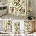 Bathroom Shower Curtain Spring Floral Pink Rose Botanical Waterproof ...