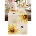 Burlap Table Runner 60 Inches Long, Vintage Summer Daisy Flower Bee Non ...