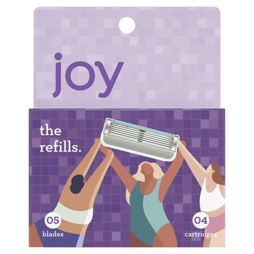 Joy Razor Blades Refill Cartridges for Women, Five Bladed, 4 Ct ...