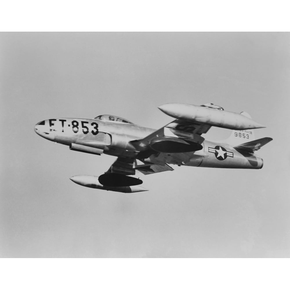 U.S. F-80 Jet Fighter Carrying Napalm In Seventy Five Gallons Dark ...