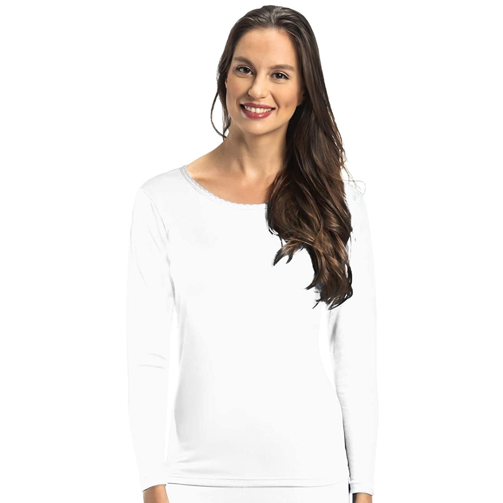 Rocky Women Thermal Top Shirt Base Layer for Cold Weather, White 2X ...