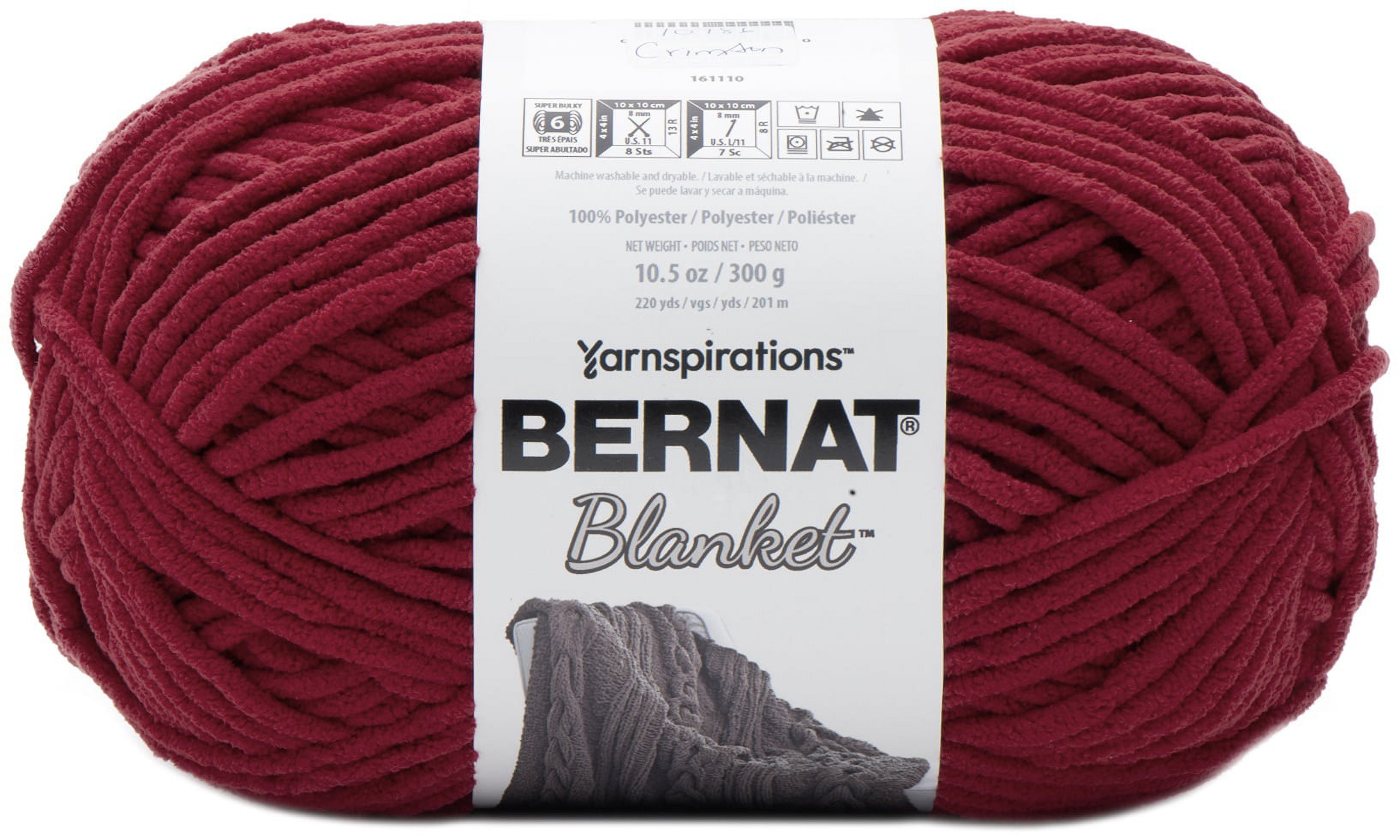 Bernat® Blanket™ #6 Super Bulky Polyester Yarn, Crimson 10.5oz/300g ...
