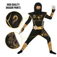 Morph Kids Deluxe Golden Ninja Costume - Toddler to Youth Sizes, Black ...