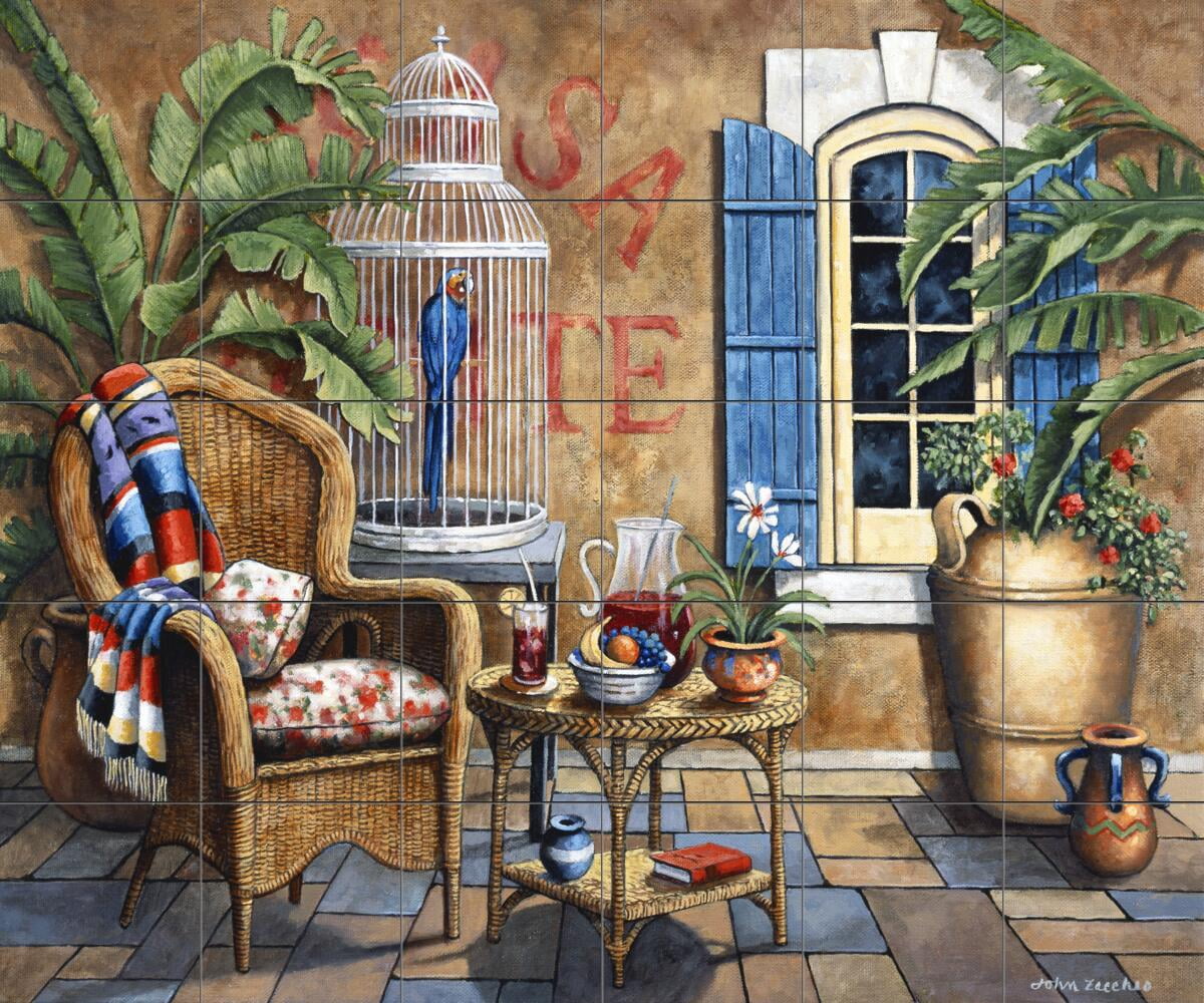 Tile Mural Kitchen Backsplash - Fiesta 1 - by John Zaccheo - Walmart.com