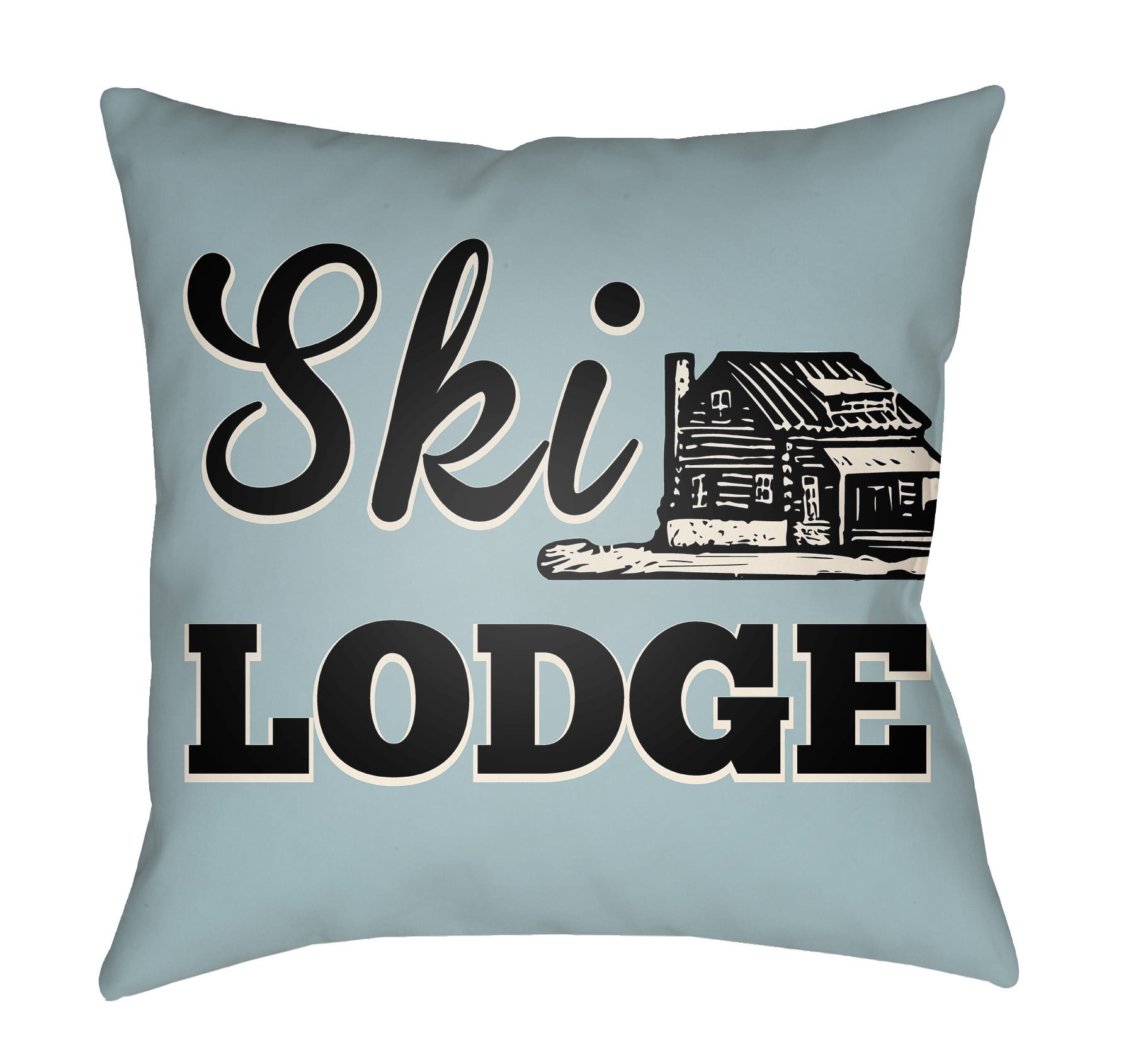 Artistic Weavers Lodge Cabin Ski Lodge Pillow Poly Filled 22' x 22 ...